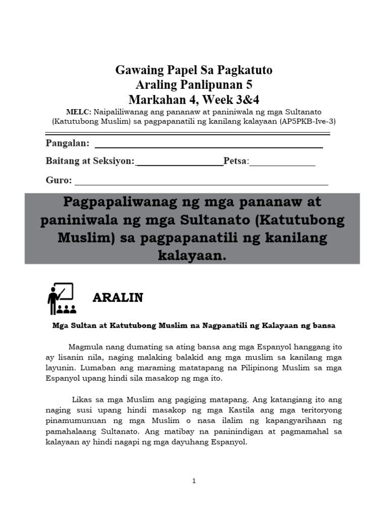 Las Q4 Ap5 Week 34 Final | PDF