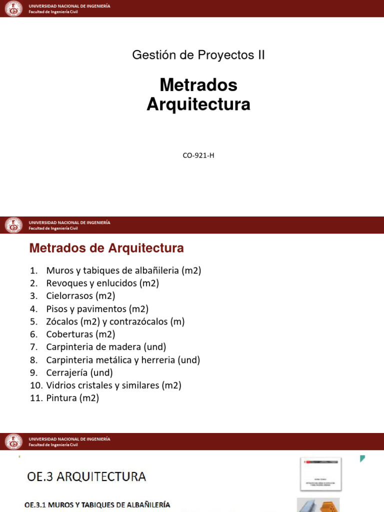 Metrados Arquitectura | PDF | Carpintería