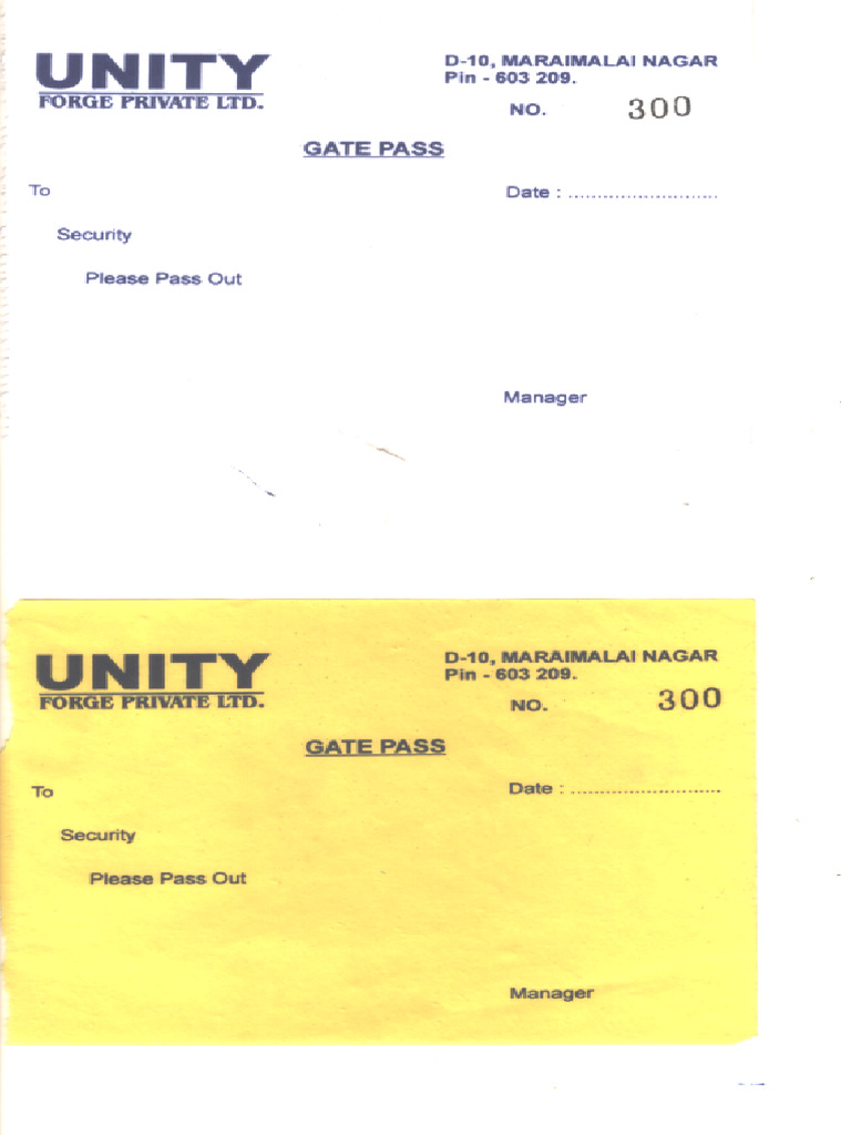 Gate Pass | PDF