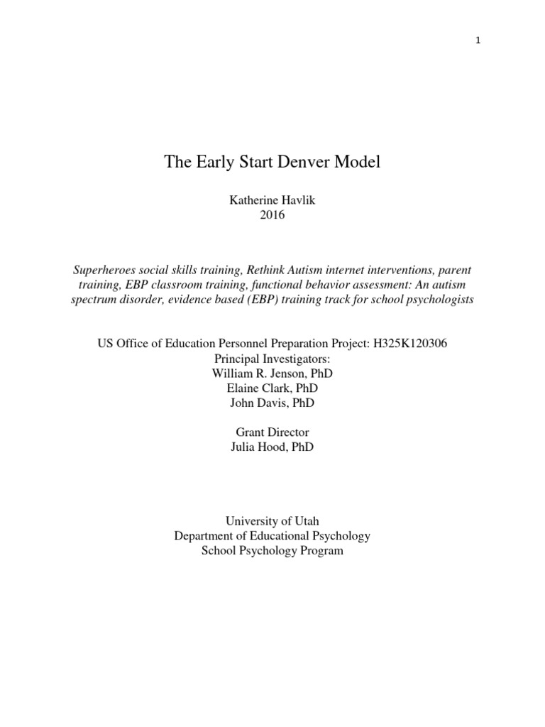 Autism Early Intervention Model | PDF | Autism Spectrum | Reinforcement