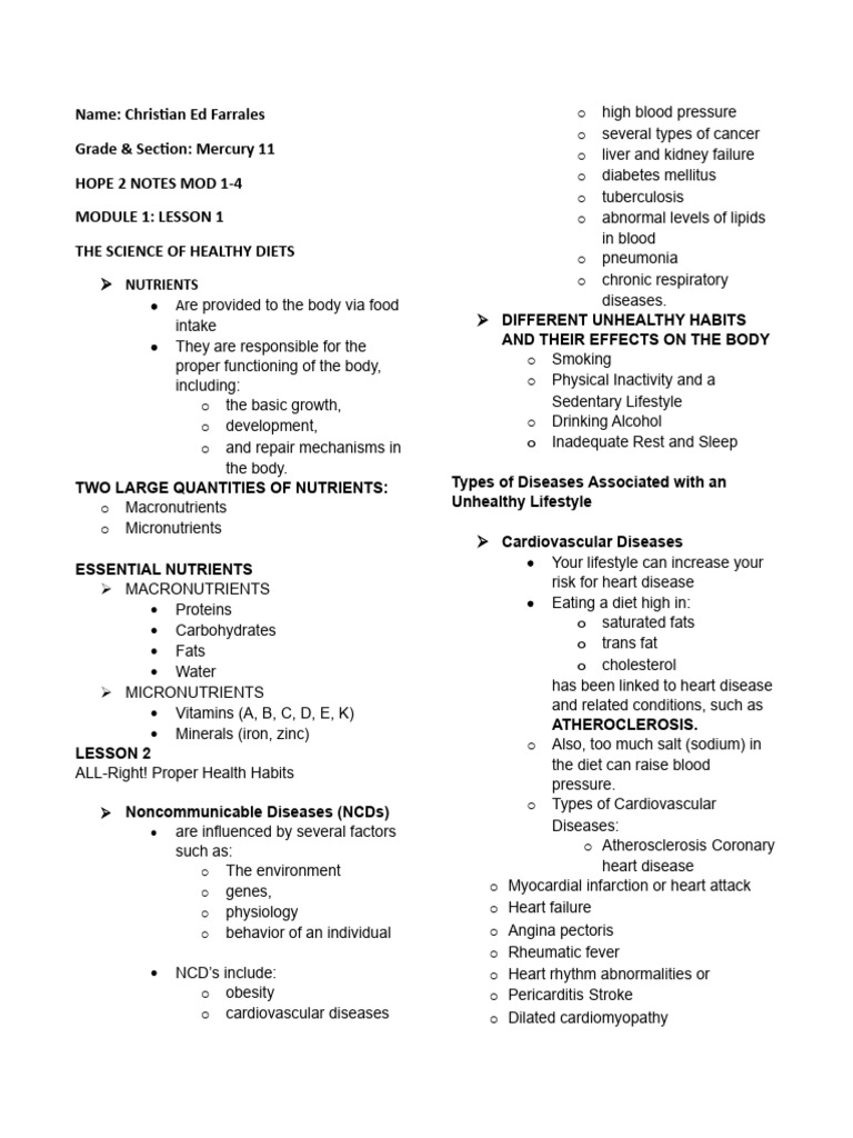 HOPE 2 MODULE 1 4 NOTE FOR 2nd Sem 1st Quarter EXAM | PDF | Stress ...