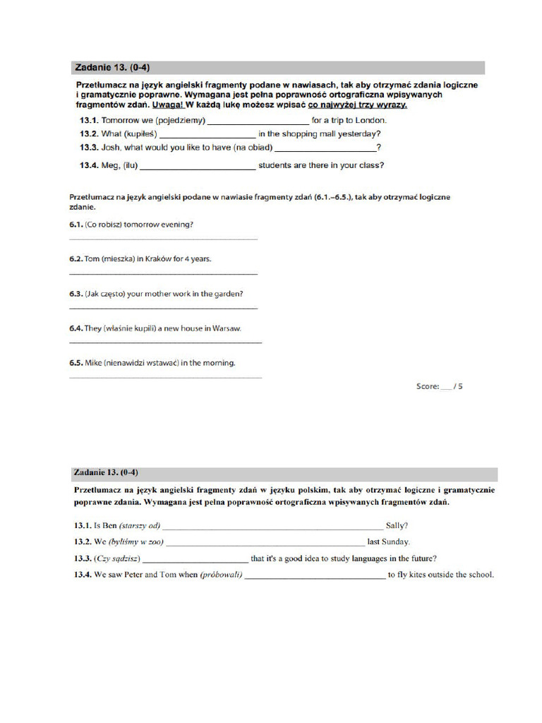 Zad.13 Egzamin | PDF