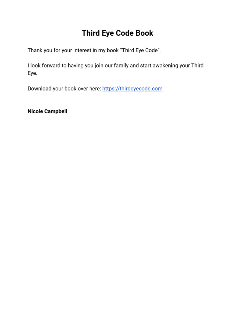Third Eye Code Book PDF Download | PDF