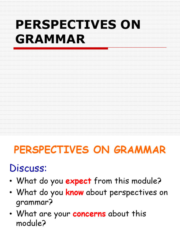 Perspectives On Grammar | PDF | Grammar | English Language