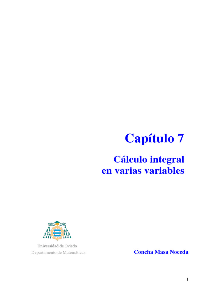 Capítulo 7. Cálculo Integral en Varias Variables (Con Apéndice) - Curso 2023-24 | PDF | Medida ...