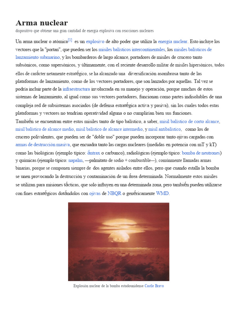 Armas nucleares: historia y tecnología | PDF | Armas nucleares ...