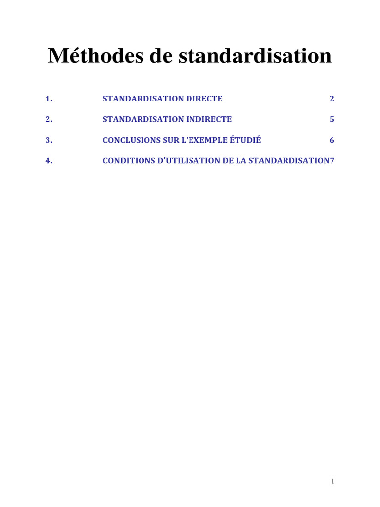 Méthodes de standardisation des taux | PDF | Épidémiologie