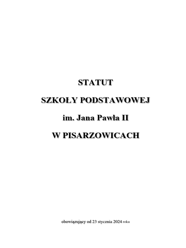 Statut Szkoly | PDF