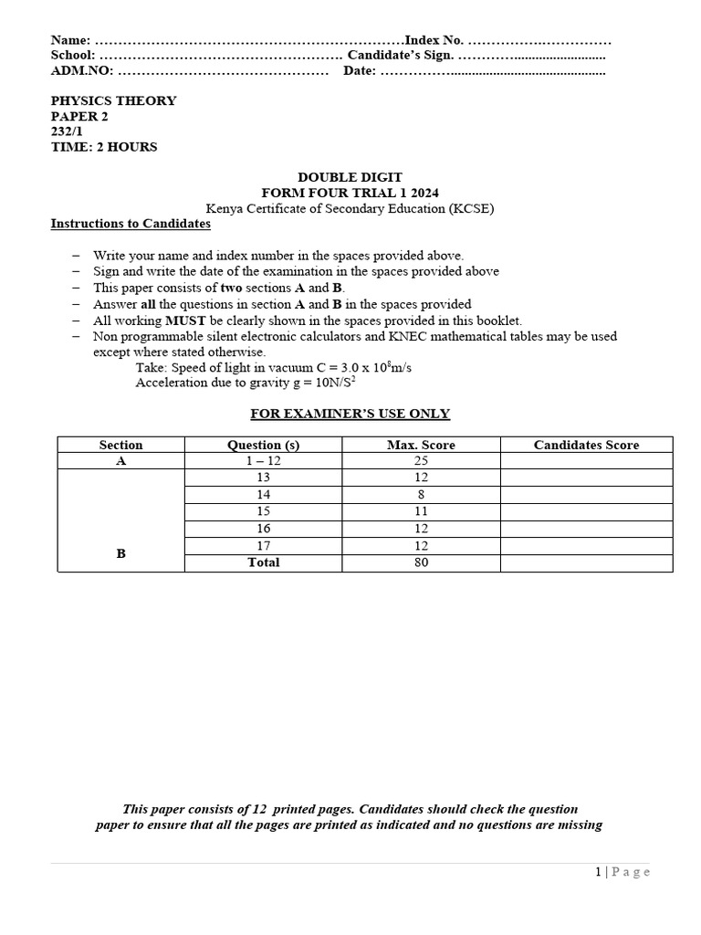Double Digit PPR 2 QZ 2024 Final | PDF | Refraction | Materials Science