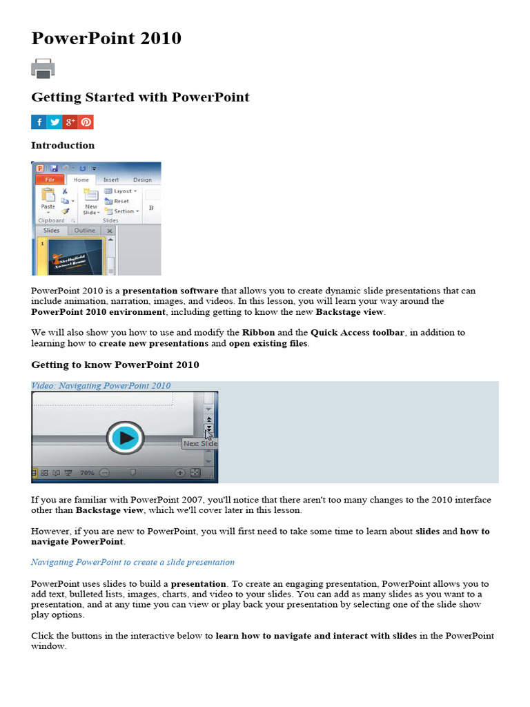 Getting Started With PowerPoint | PDF | Microsoft Power Point | Computing