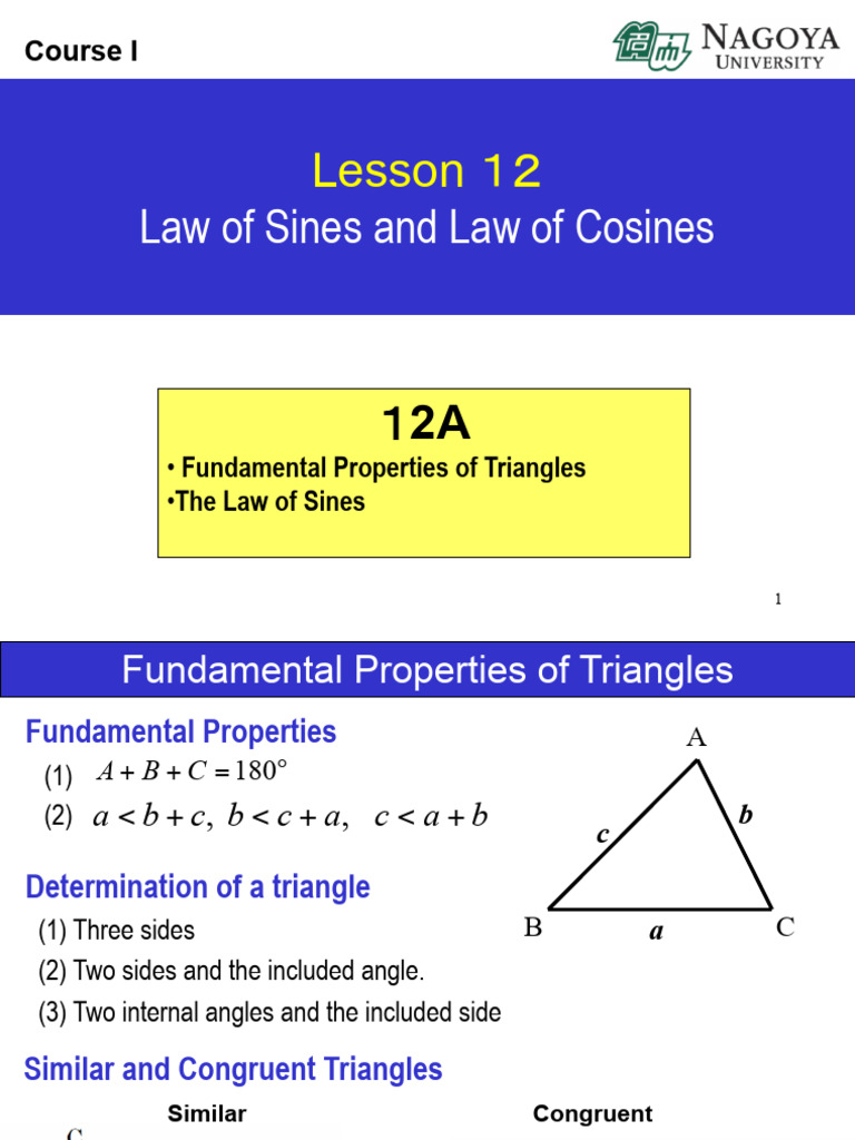 Course1 Lesson12 | PDF | Triangle | Trigonometric Functions