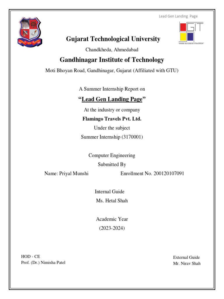 GTU 7 Sem Report | PDF | Html Element | Usability