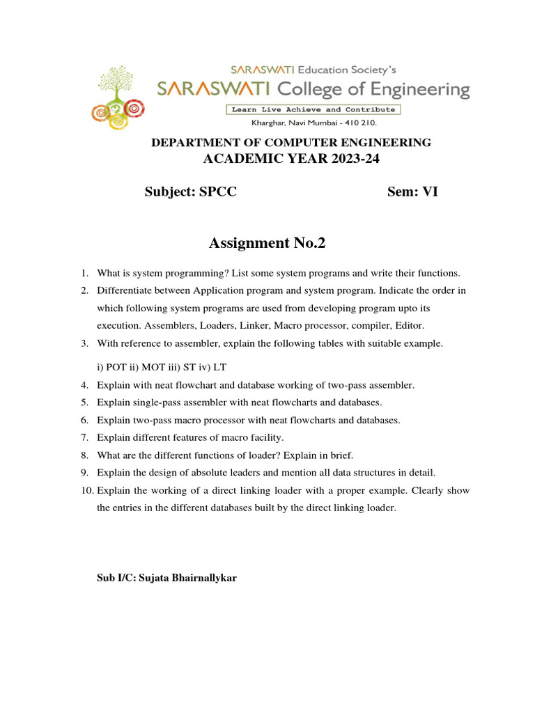 SPCC Assign - 2 - 23-24 | PDF