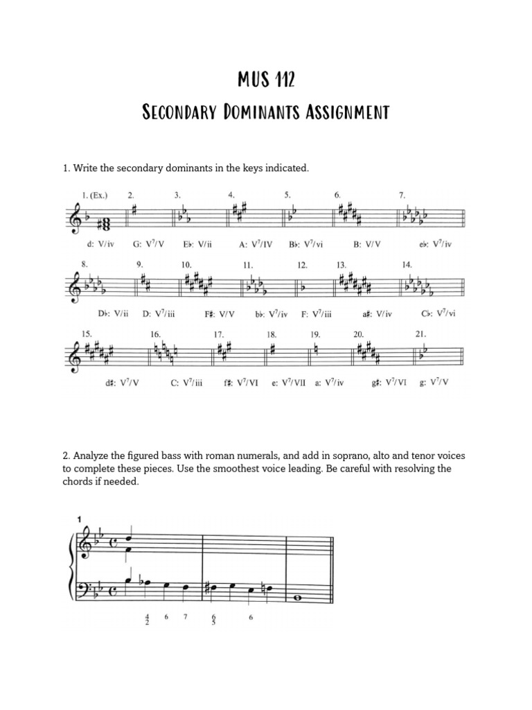MUS 112 Sec Dom Assignment | PDF | Art