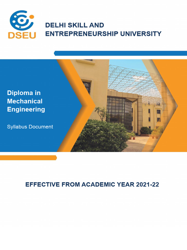 DSEU Mechanical Engineering Diploma Syllabus | PDF | Steam | Construction