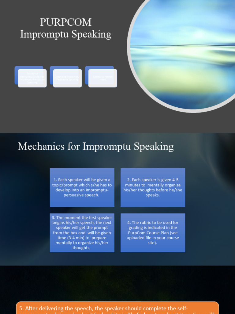 PurpCom - Mechanics and Patterns For Impromptu Speaking | PDF | Gross ...