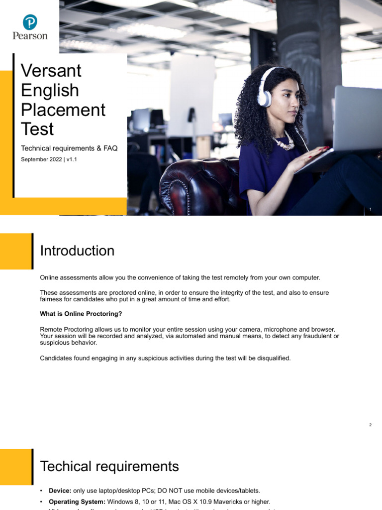 Versant English Test: Tech Requirements & FAQs | PDF | Laptop | Tablet ...