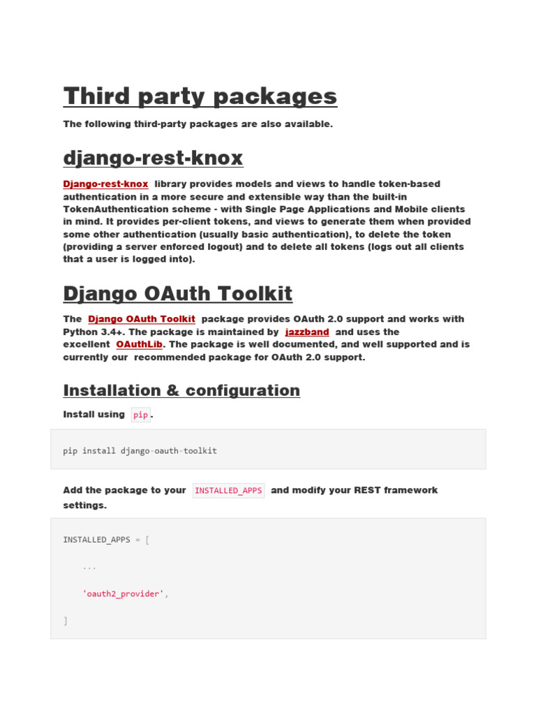third party packages | PDF | Software Engineering | Internet third party packages | PDF | Software Engineering | Internet