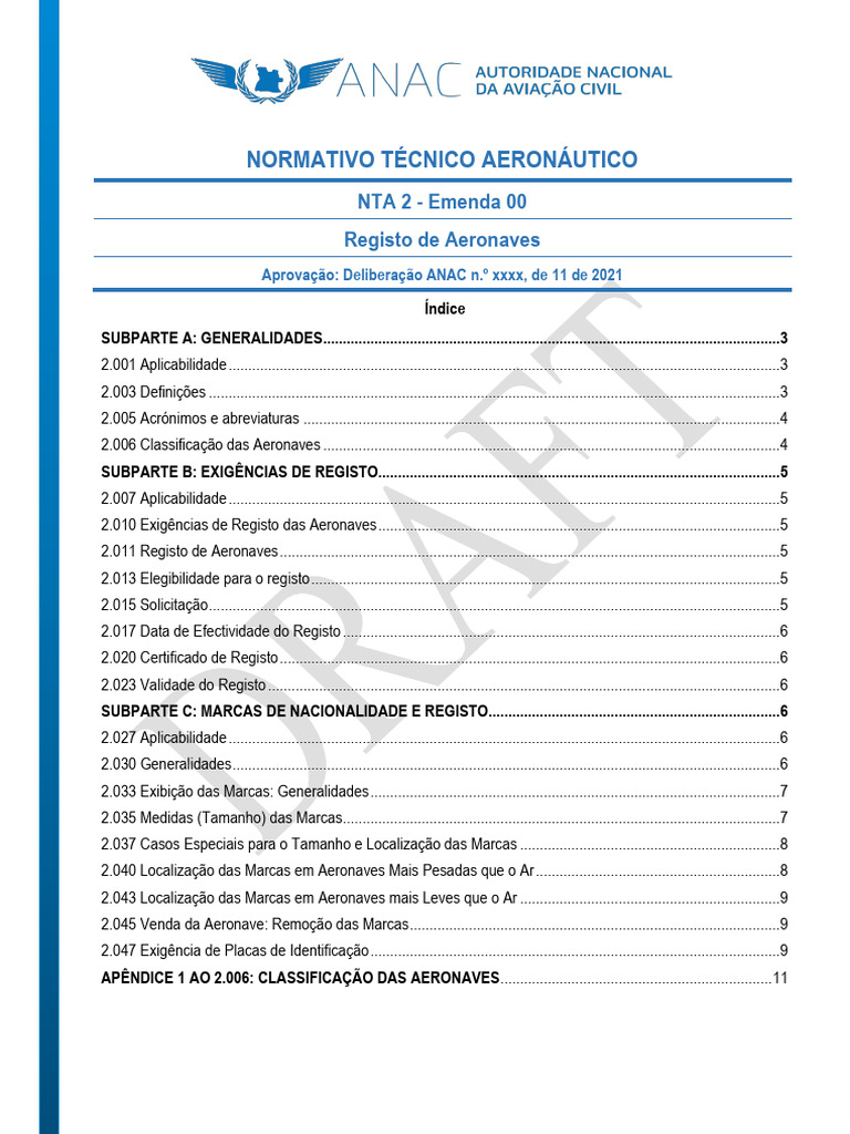 NTA 02 - Registro de Aeronaves | PDF | Aeronave | Voo