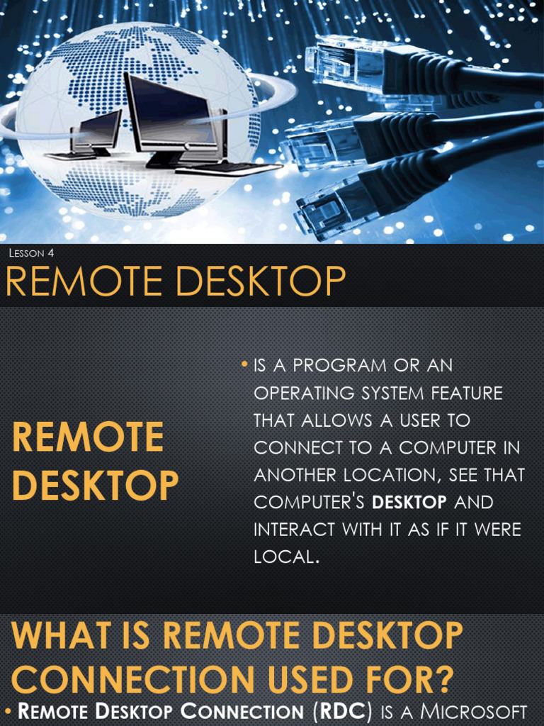 Lesson8 Remote Desktop | PDF | Remote Desktop Services | System Software