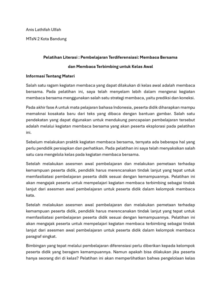 Materi Diklat - Anis | PDF