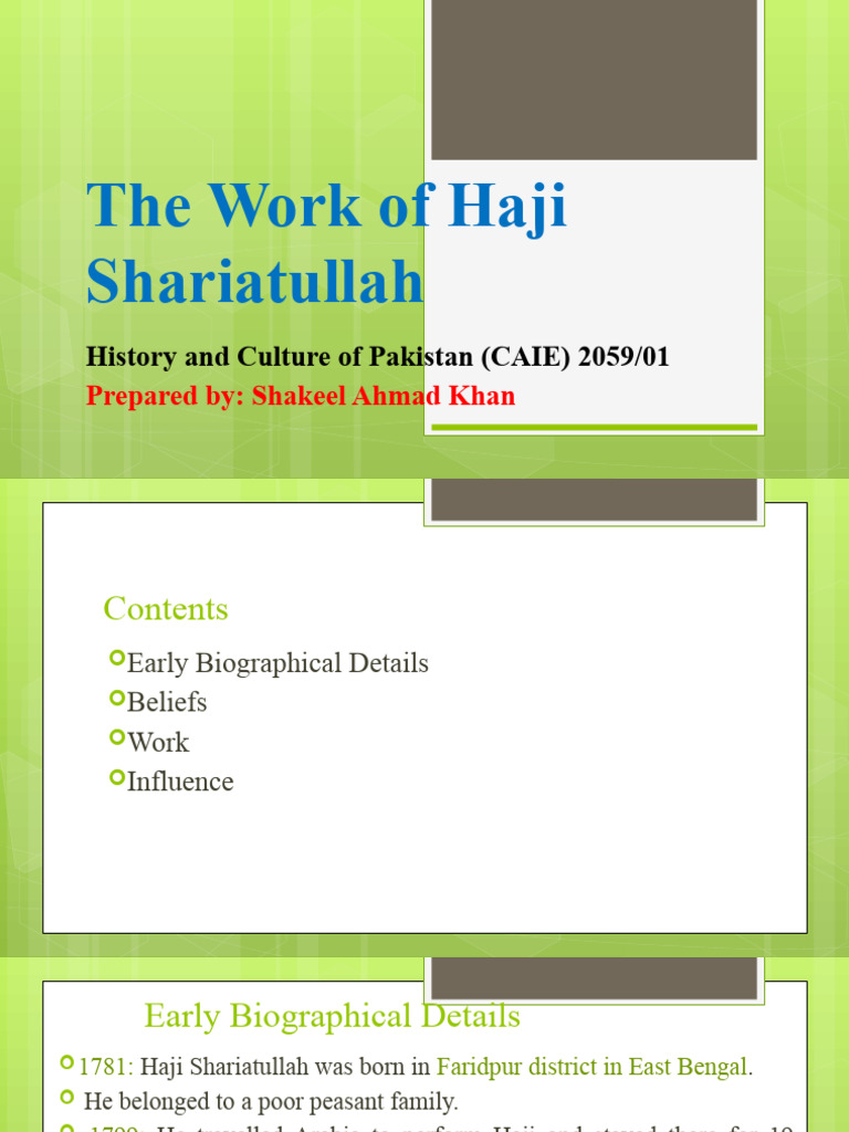 Haji Shariatullah | PDF | Religious Faiths | Abrahamic Religions