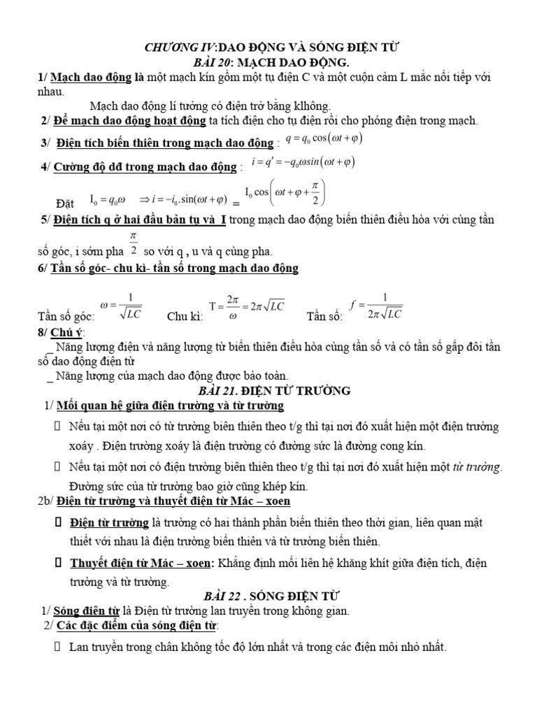 Kien Thuc Co Ban Vat Li 12 HK2 | PDF