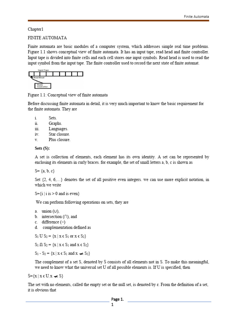 Chapter1 FLAT Module 1 | PDF | Models Of Computation | Mathematical ...