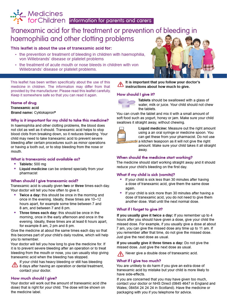 Tranexamic-acid-for-bleeding-in-clotting-problems-1 | PDF | Bleeding | Haemophilia