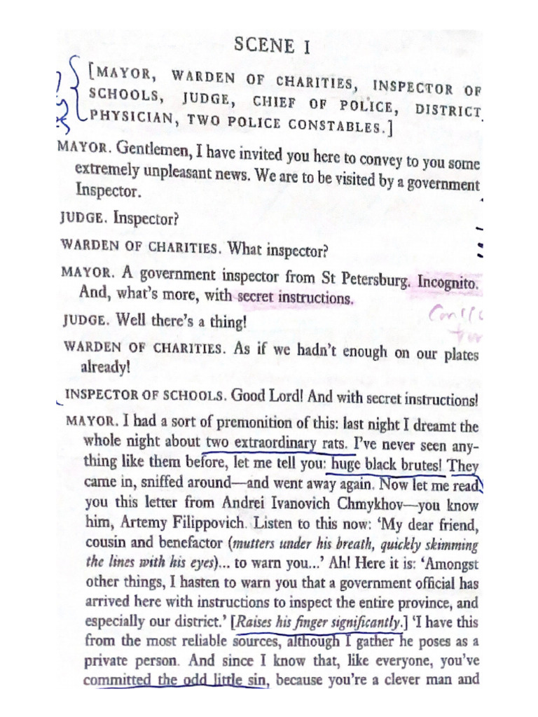 Government Inspector Act 1 Scene 1 Scan | PDF