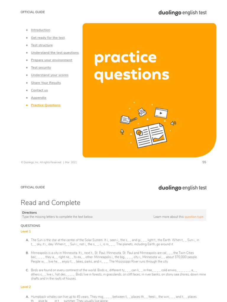 Duo Lingo | PDF | Question | Minnesota