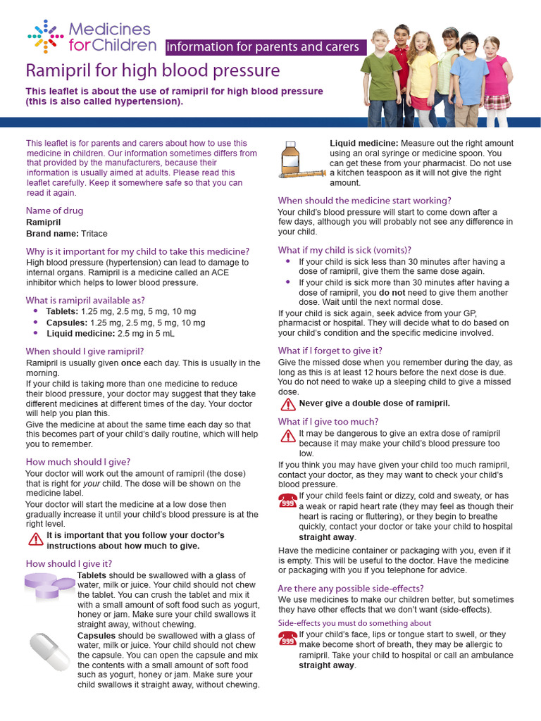 Ramipril For High Blood Pressure | PDF | Medical Specialties | Medicine