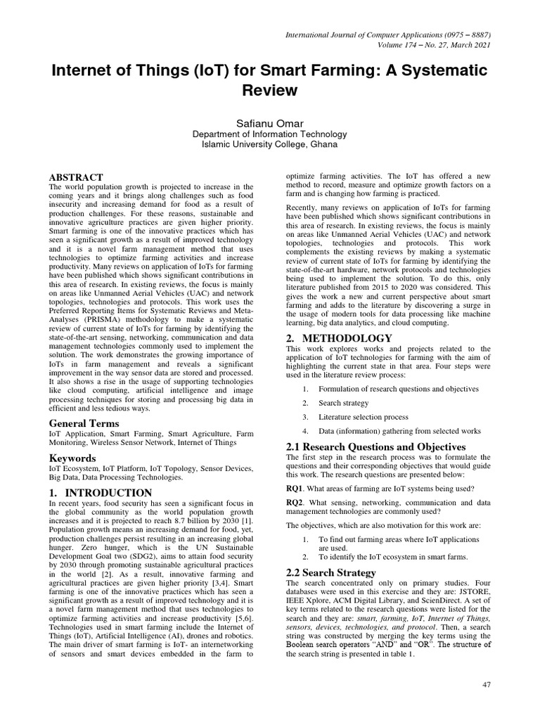 IoT Applications in Smart Farming Review | PDF | Internet Of Things ...