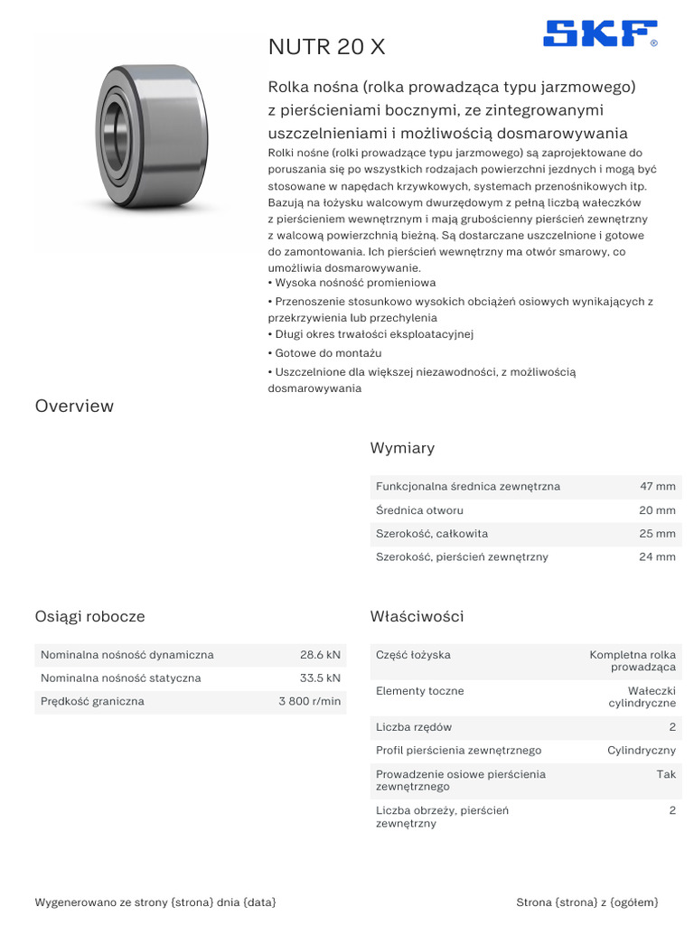 SKF NUTR 20 X specification | PDF