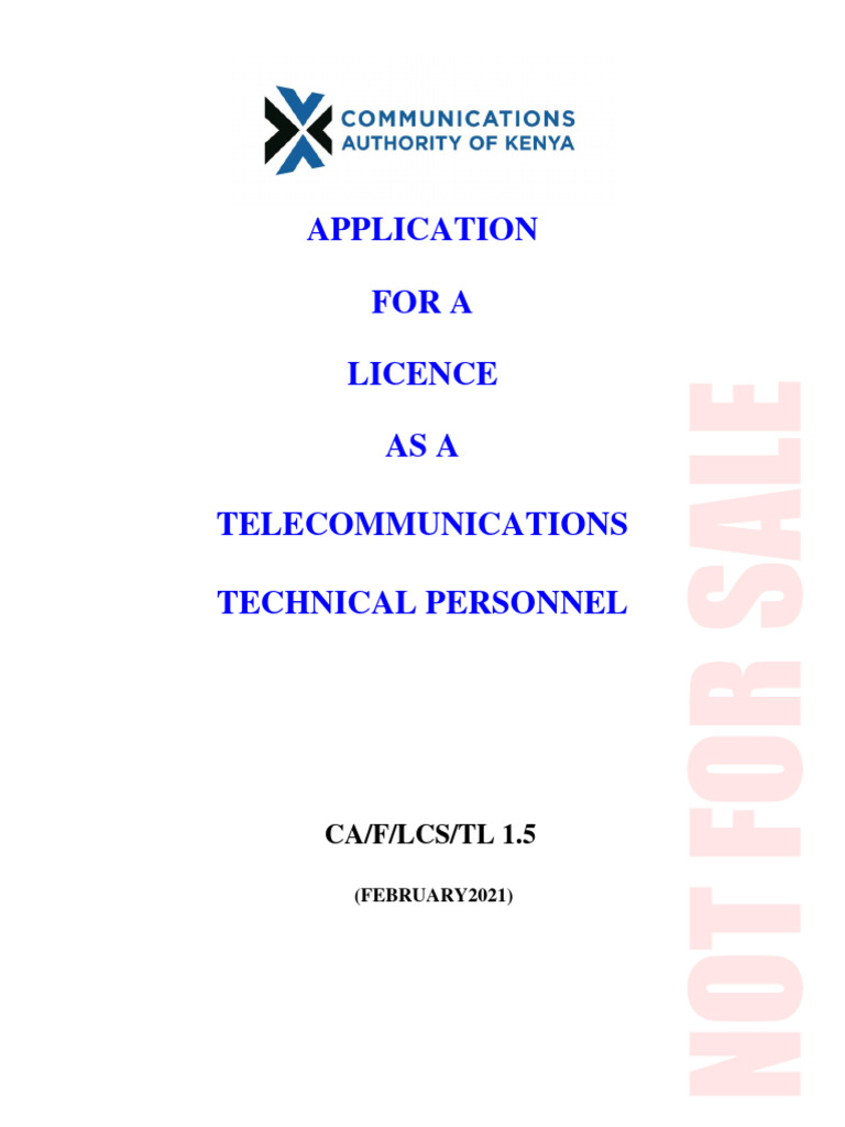 Application For Telecom Personnel Licence TL 1.5 | PDF | Identity ...