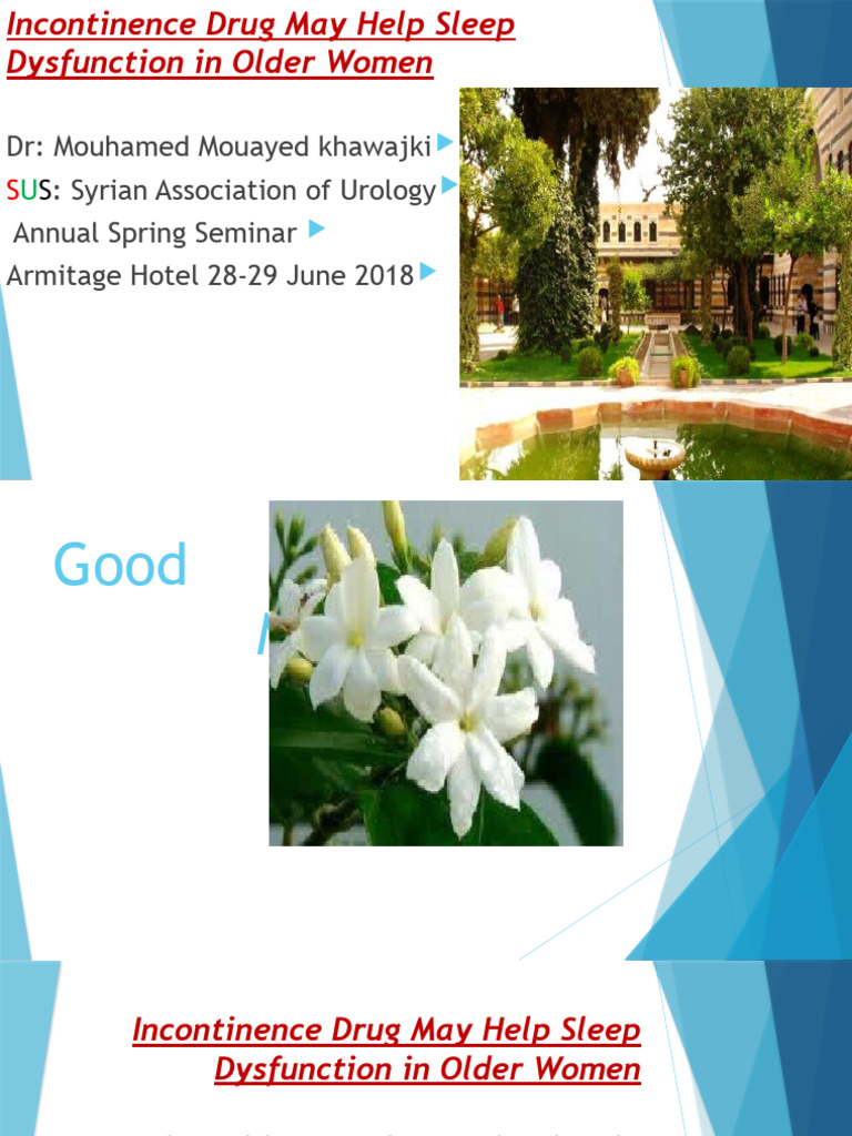 Incontinence Drug May Help Sleep Dysfunction in Older | PDF | Urinary Incontinence | Health Care