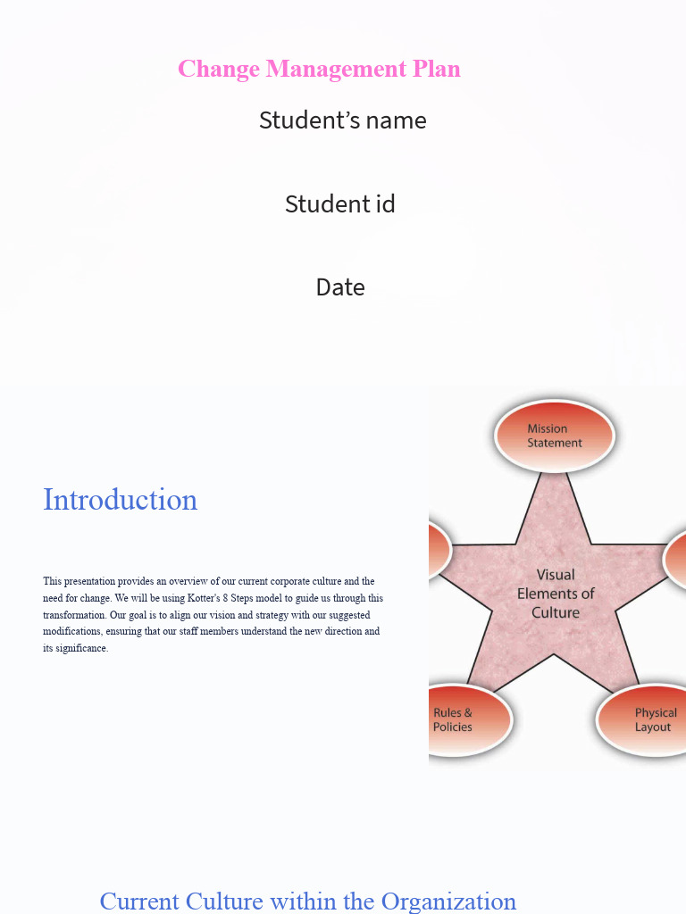 Change Management Plan | PDF | Innovation | Organizational Culture