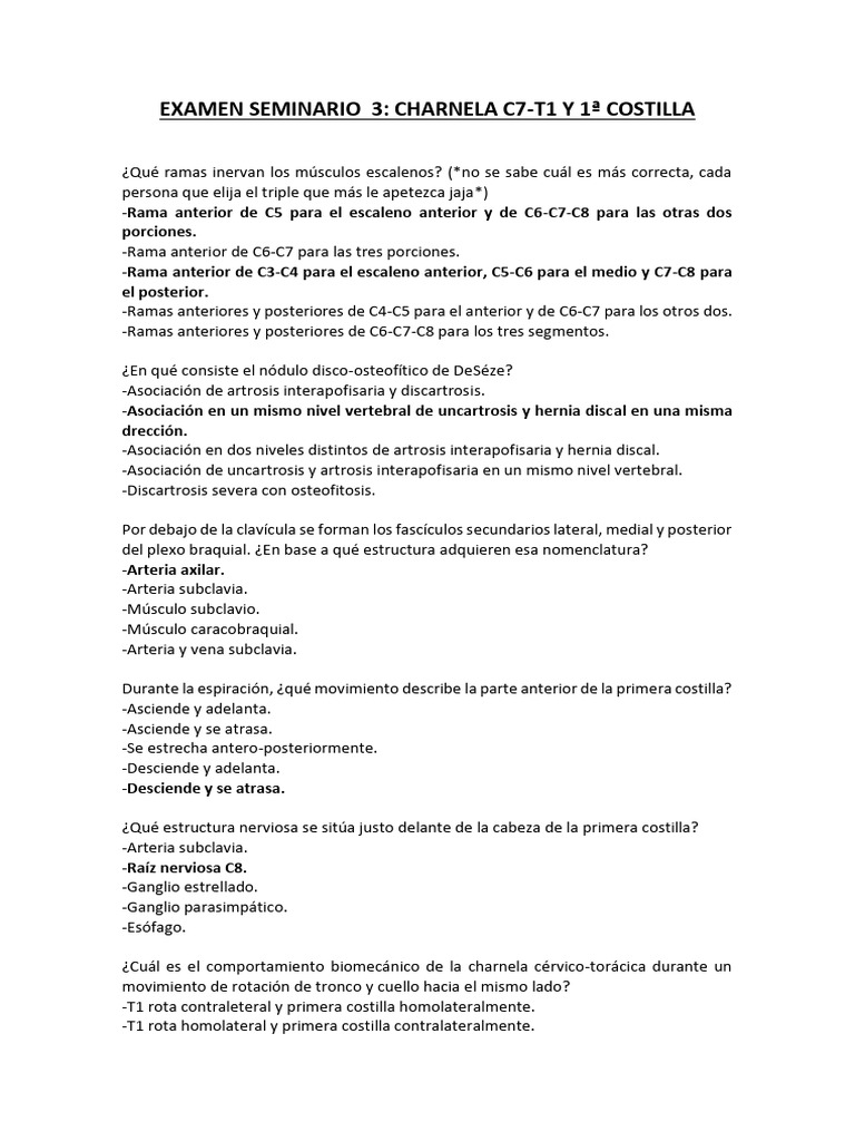 Charnela C7-T1 y Primera Costilla | PDF | Anatomía | Tórax (anatomía ...
