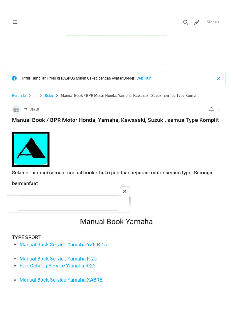 Manual Book / BPR Motor Honda, Yamaha, Kawasaki | PDF | Motor Vehicle ...