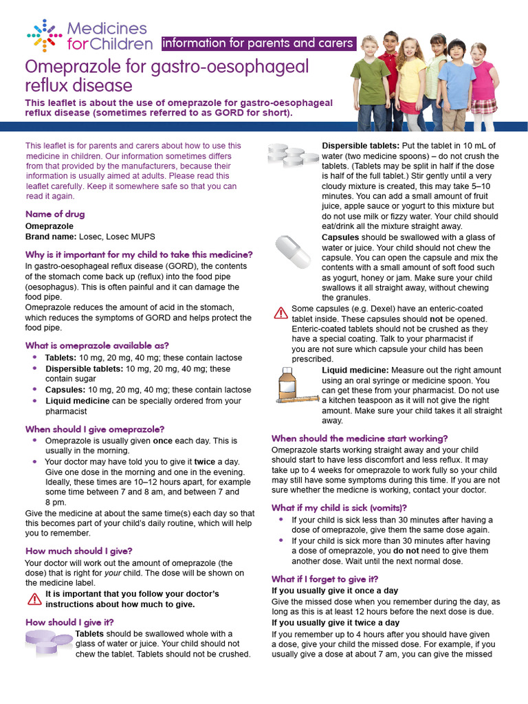 Omeprazole For GORD 1 | PDF | Tablet (Pharmacy) | Gastroesophageal ...