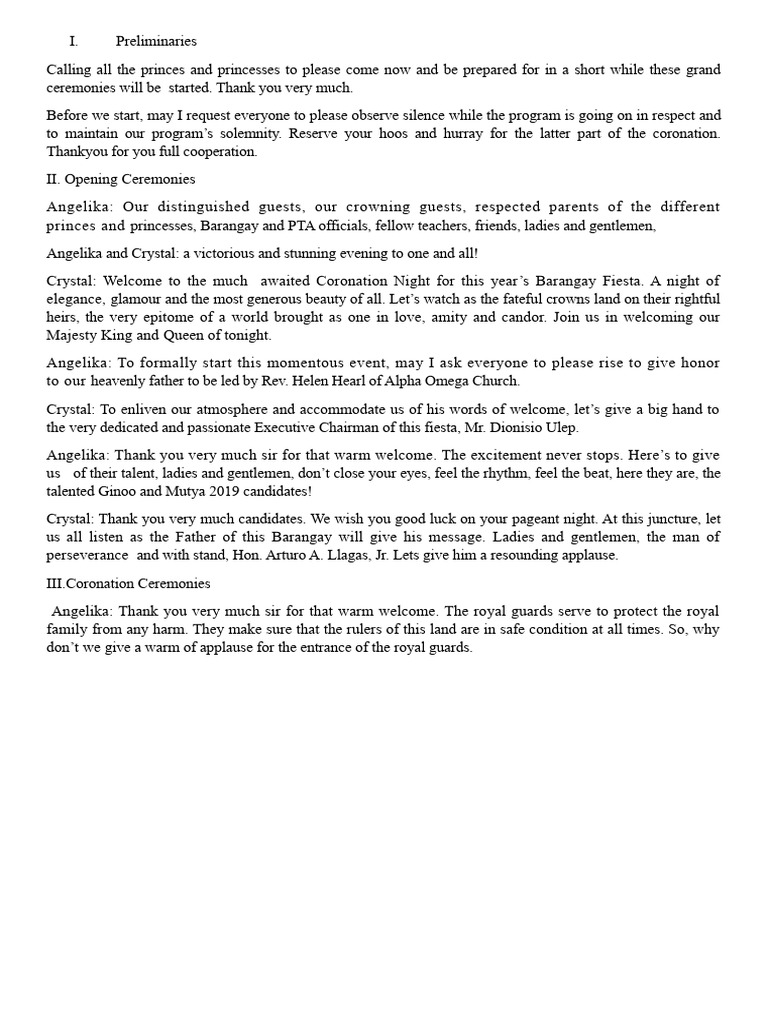 Script Fiesta | PDF | Our Lady Of Fátima | Festival