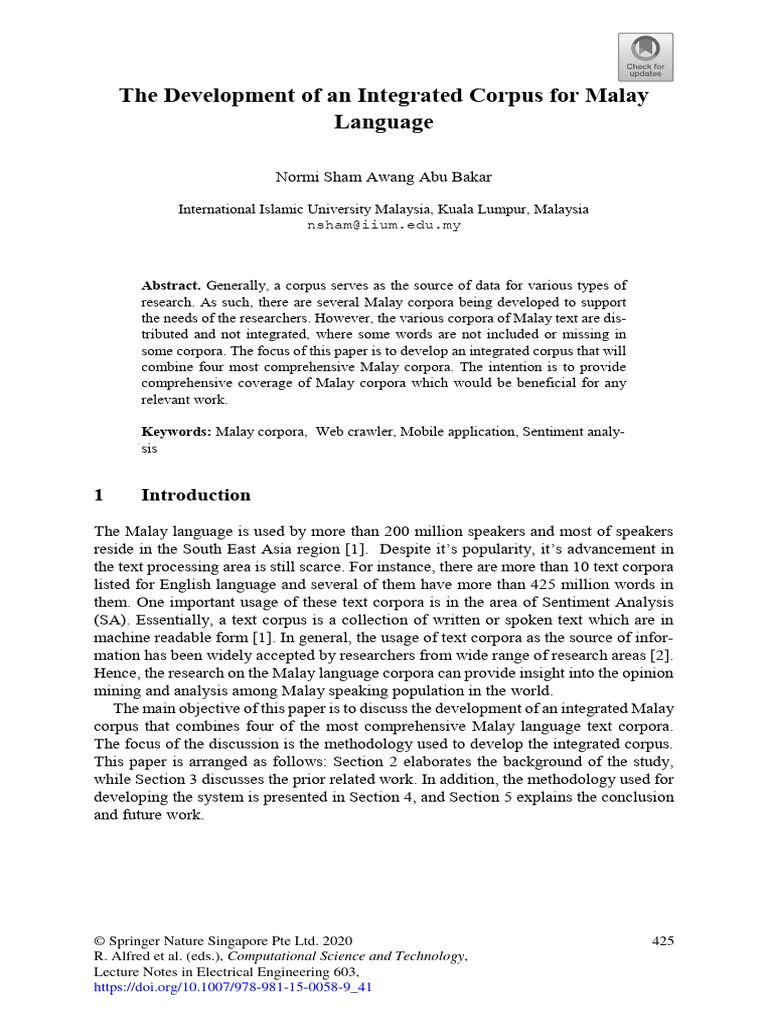 Integrated Malay Corpus Development | PDF | Linguistics | Applied ...