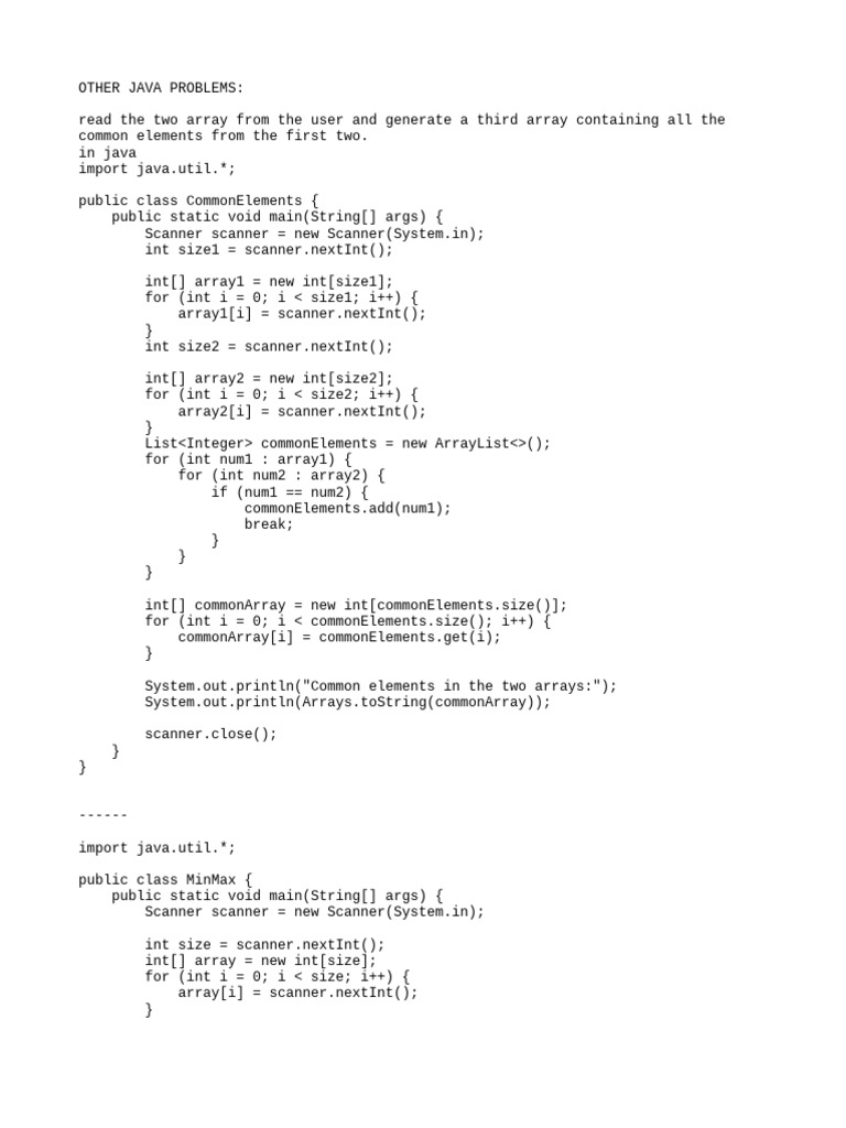 Other Java Problems | PDF | Software Development | Object Oriented Programming