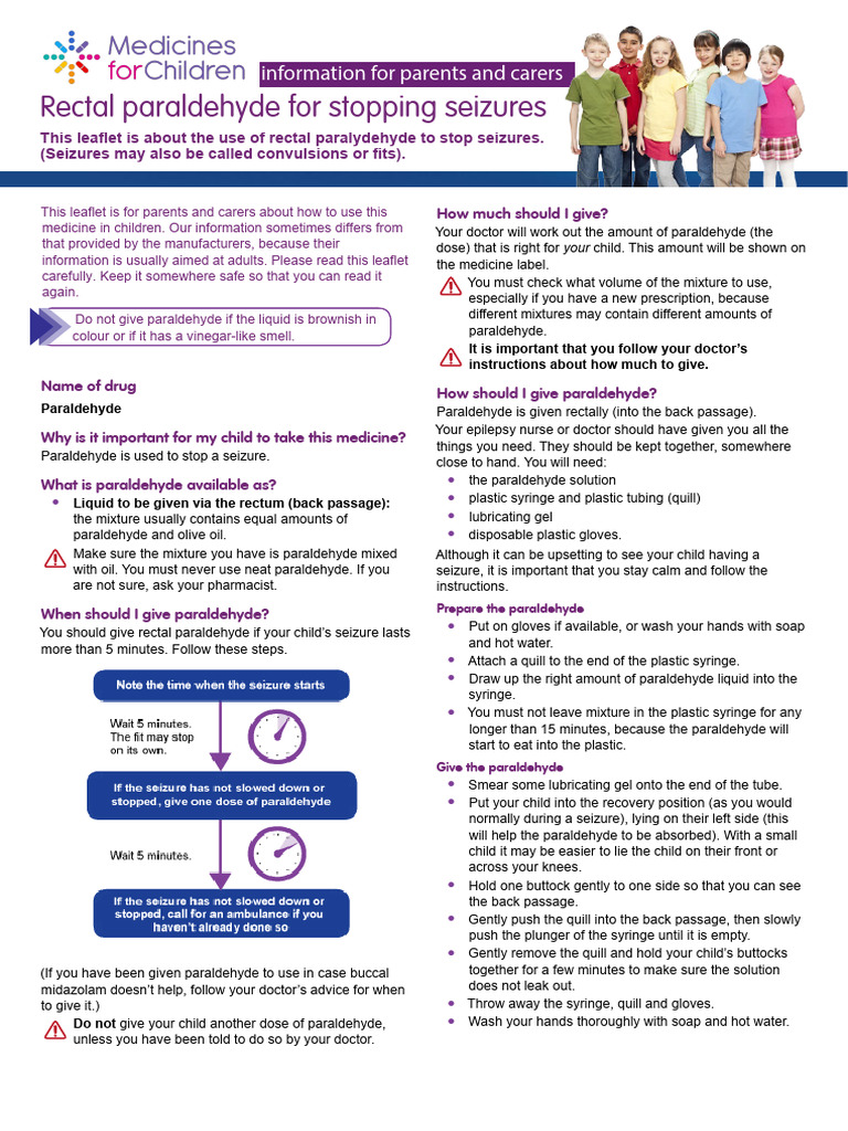 Paraldehyde For Seizures 2 | PDF | Syringe | Medical Prescription
