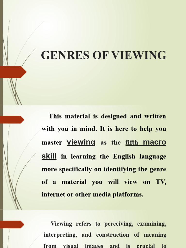 Genres of Viewing | PDF | Career & Growth | Computers
