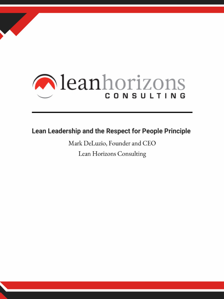 Lean Leadership: Respect for People Principle | PDF | Lean ...