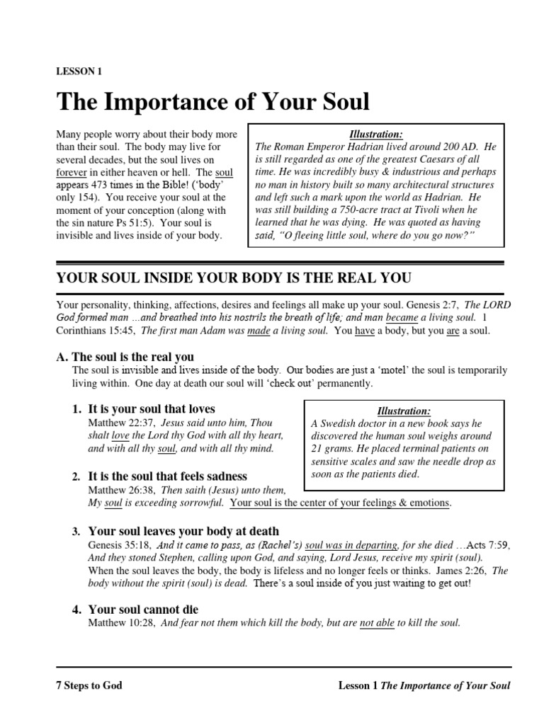 Lesson-1-and-2-Importance-of-your-Soul | PDF | Heaven | Soul