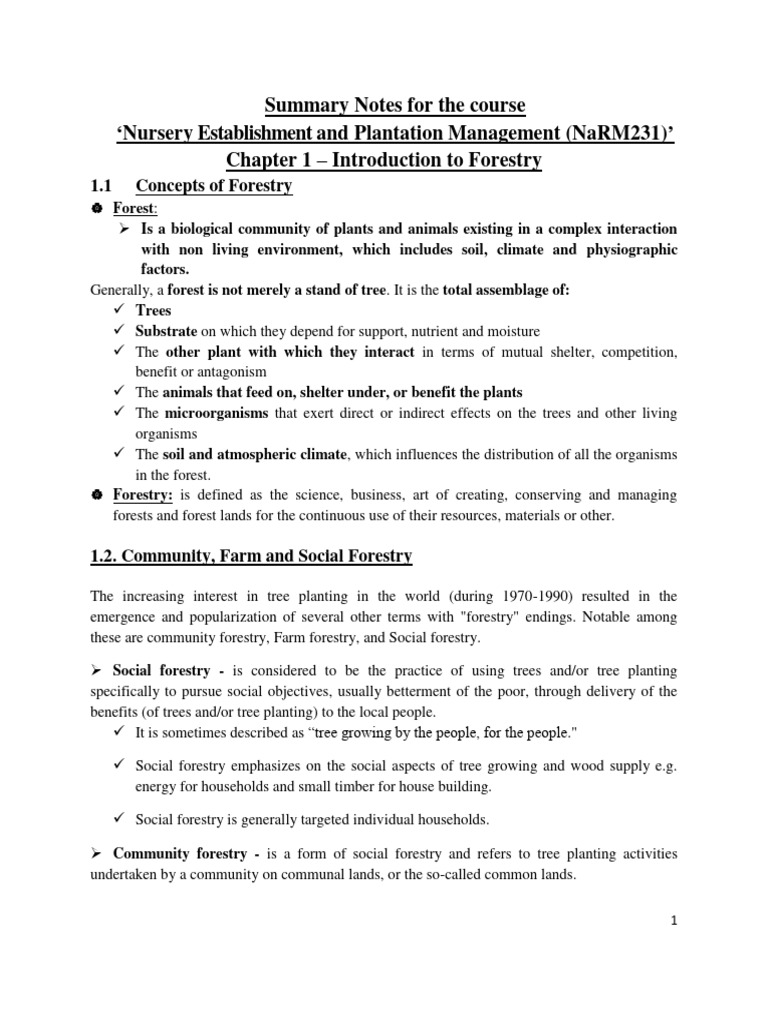 1 Exit Exam Course Summary For NE & PM - FINAL-1.25-1 | PDF | Forests ...