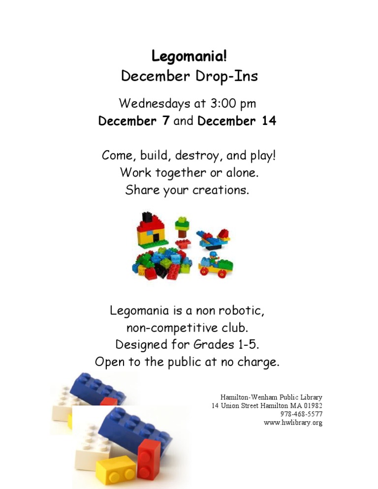 Legomania Drop-Ins for Kids | PDF