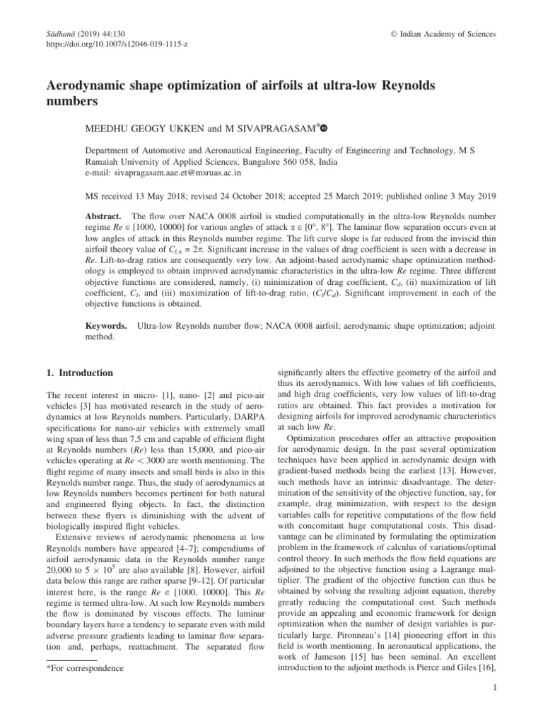16 - Aerodynamic Shape Optimization of Airfoils at Ultra-Low Reynolds ... 16 - Aerodynamic Shape Optimization of Airfoils at Ultra-Low Reynolds ...